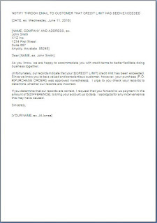 Credit Limit Exceeded Letter