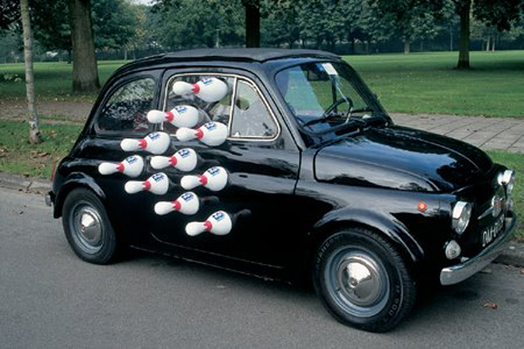 Bowling Pin Art Car Strikes Out - 1785 Bowling Ball Pyramid | Top Gear