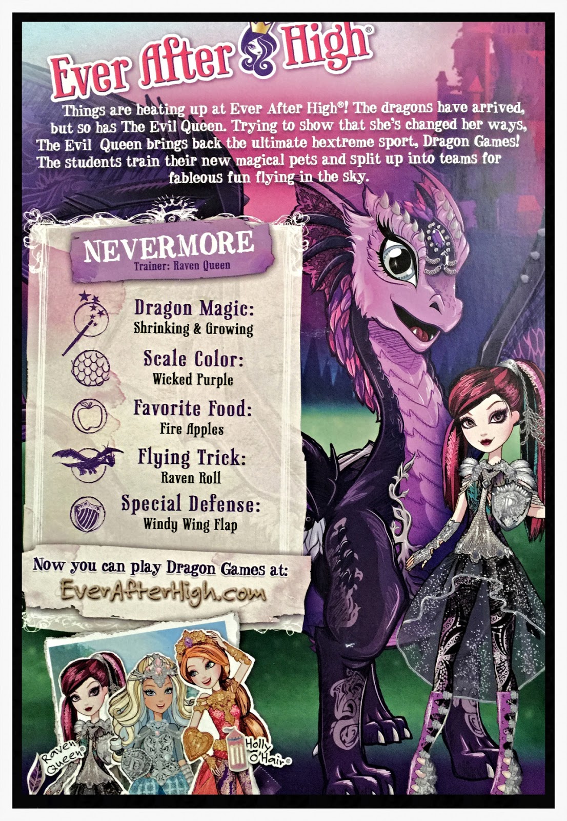 Ever After High-Pretty: Bios de Herowing , Prince of Scales y Nevermore ...