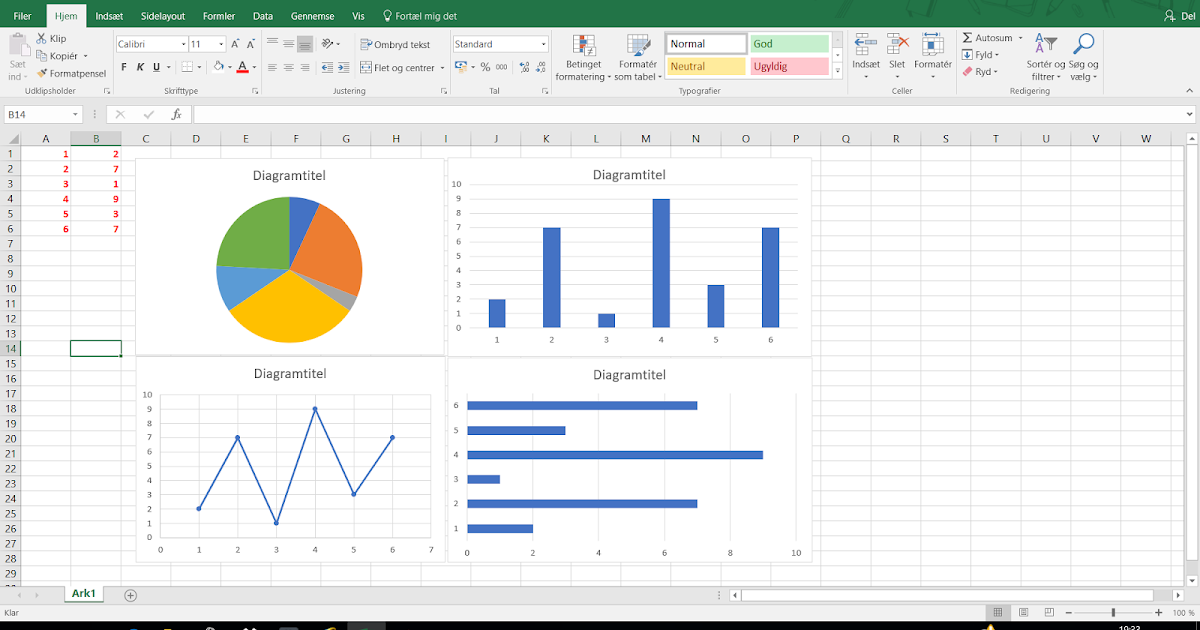 Pixton, Geogebra og Excel: Diagrammer i Excel