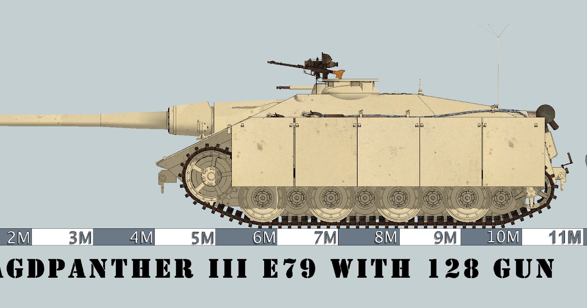 SketchUP Power 草圖力量: JAGDPANTHER III E79 WITH 128 GUN (Paper tank 計劃戰車