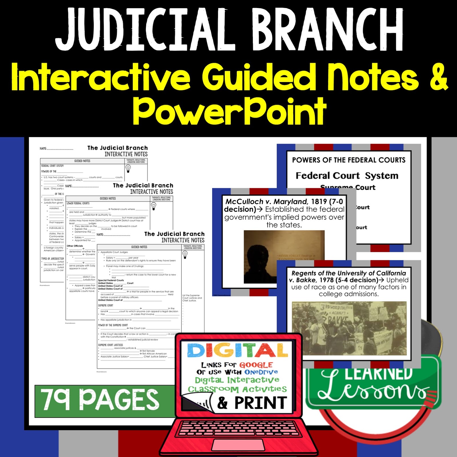 CIVICS Guided Notes and PowerPoints BUNDLE, Print and Digital Graphic ...