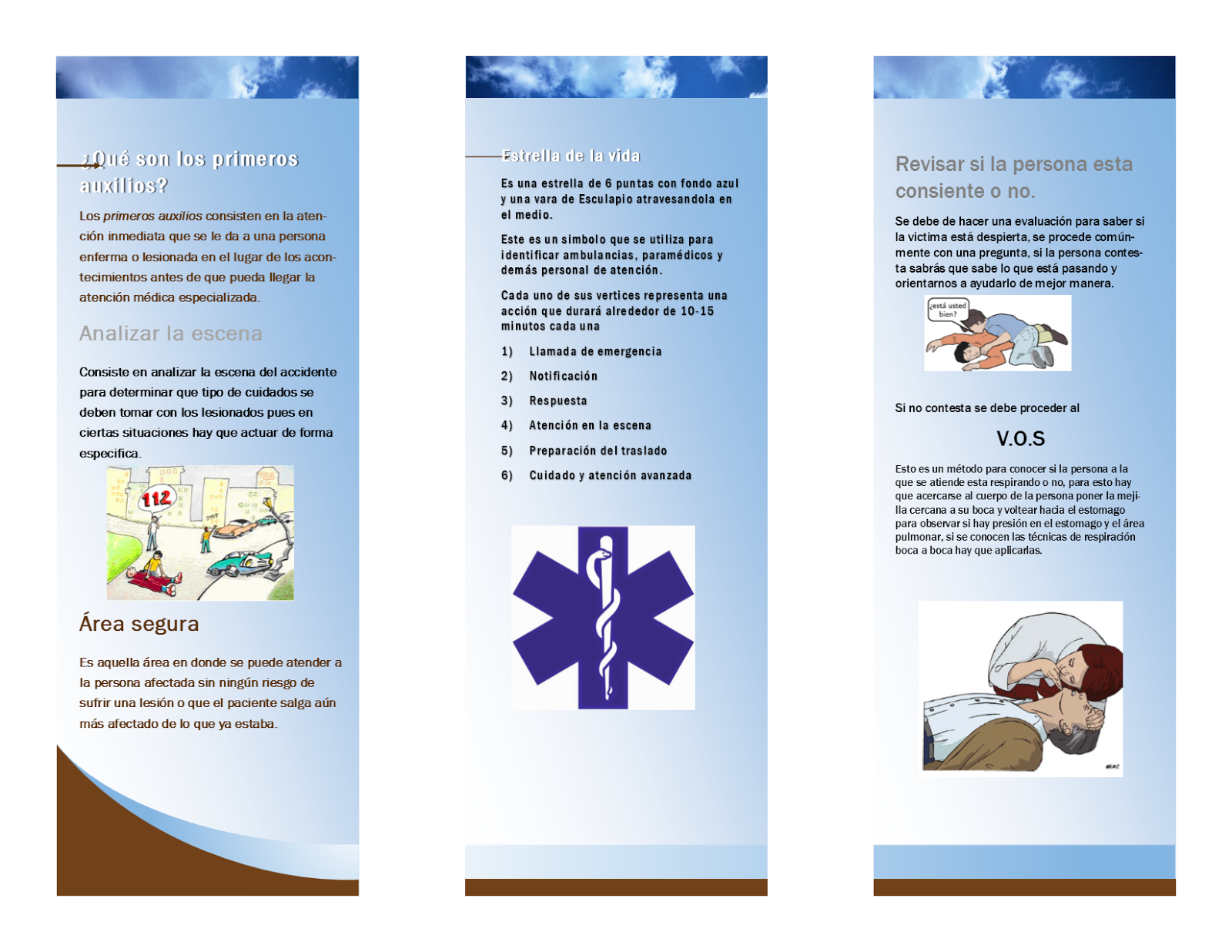Tríptico de primeros auxilios