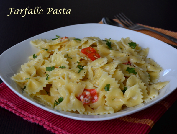 Veggie Platter: F ~ Farfalle in Lemony - Creamy Sauce