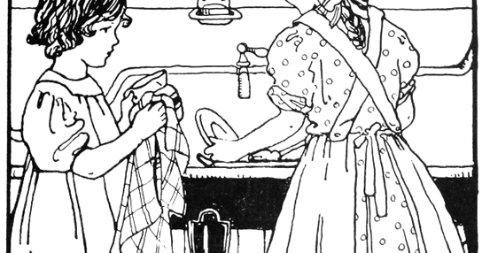 Crayon Palace: "Wash and Dry The Dishes" coloring page
