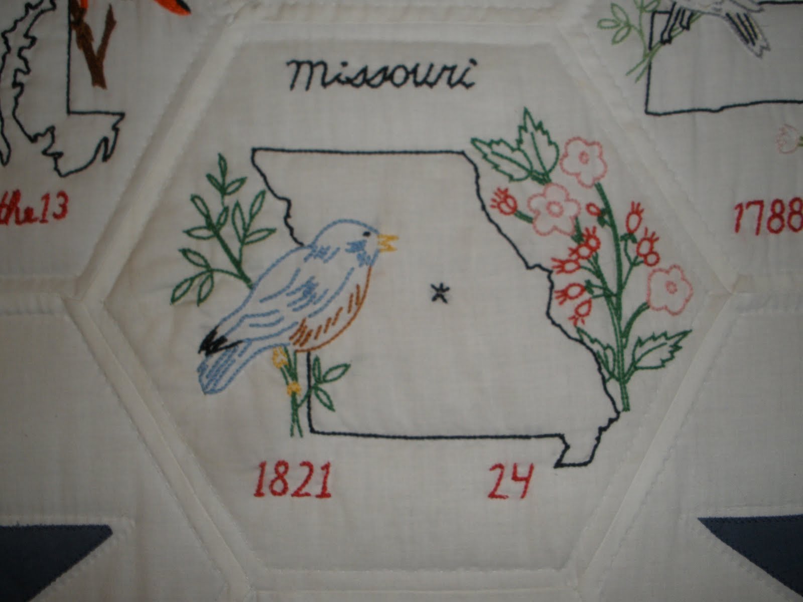 Quilts Etc!: State Birds and Flowers: A Special Embroidered Quilt