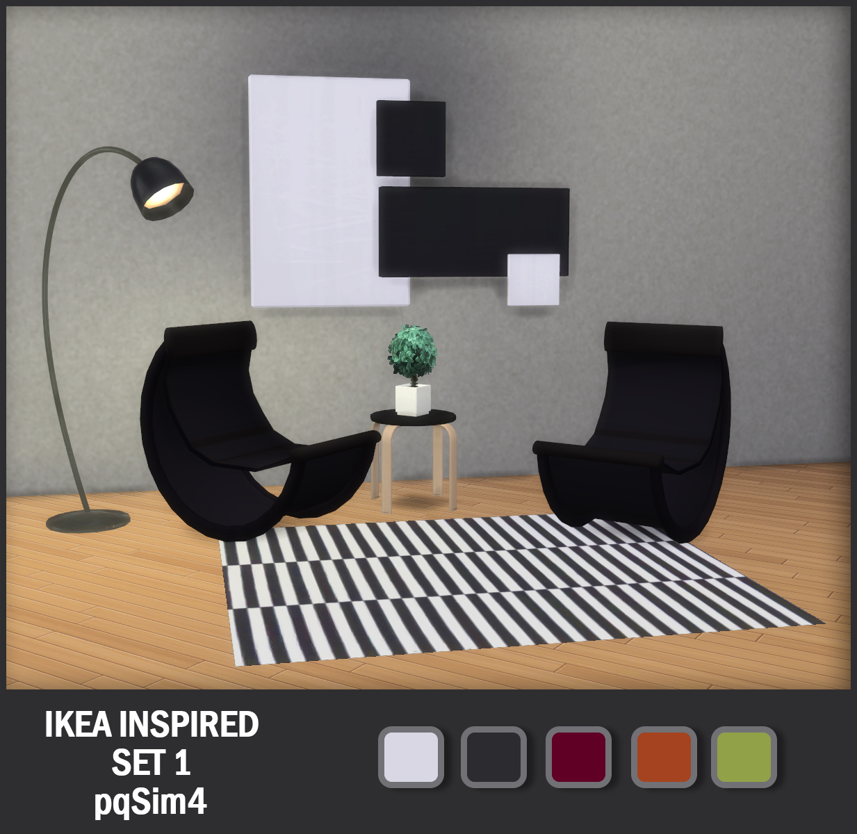 Ikea Inspired Set 1. Sims 4 Custom Content.
