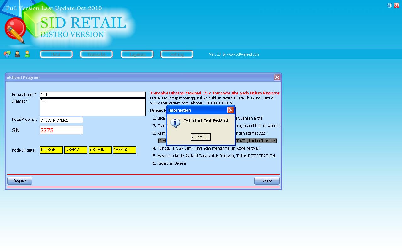The Crew Hacker >>>>>>: aktivasi software toko baju / software id SID DISTRO
