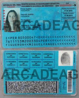 venta de cedulas y documentos: DNI Peruano - Plantilla editable HD