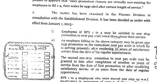 PROMOTION OF THE POSTS OF LOWER GRADE EMPLOYEES BS1-4 - (Promotion to ...