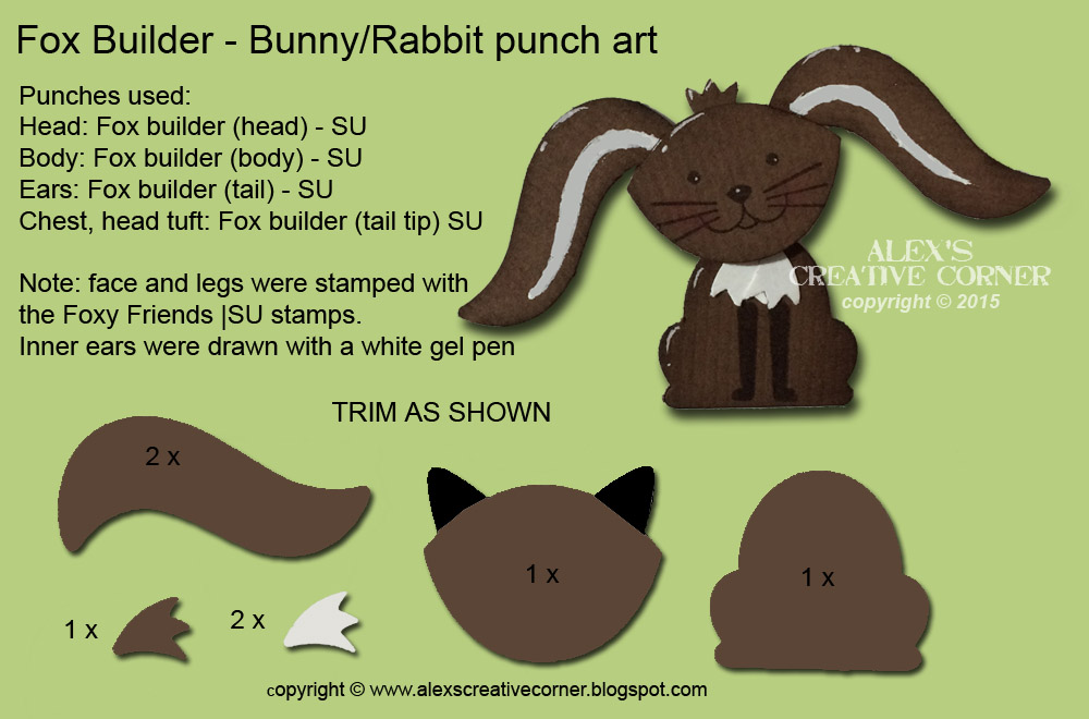 Alex's Creative Corner: Fox Builder Rabbit and Toadstool Punch Art Card
