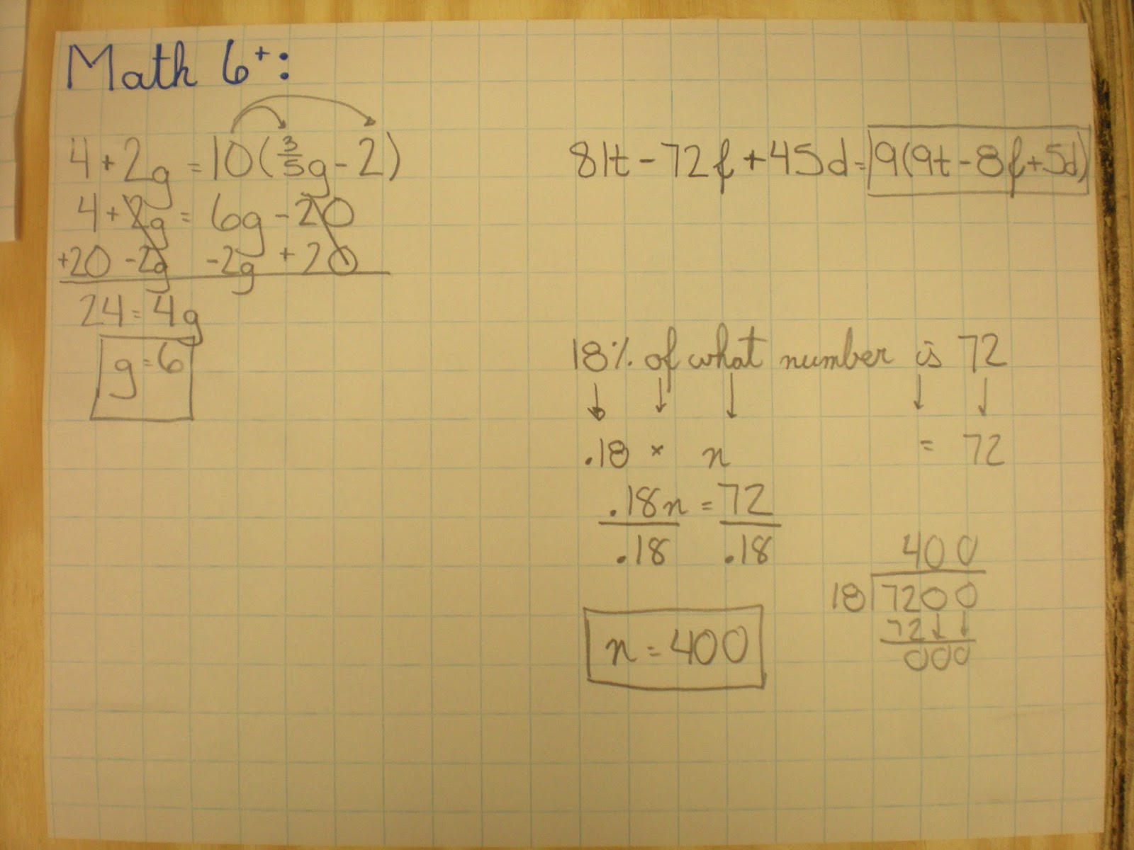 Mr. Giomini's Mathematics Blog: Day 93: Math 6: Percent of a Number ...