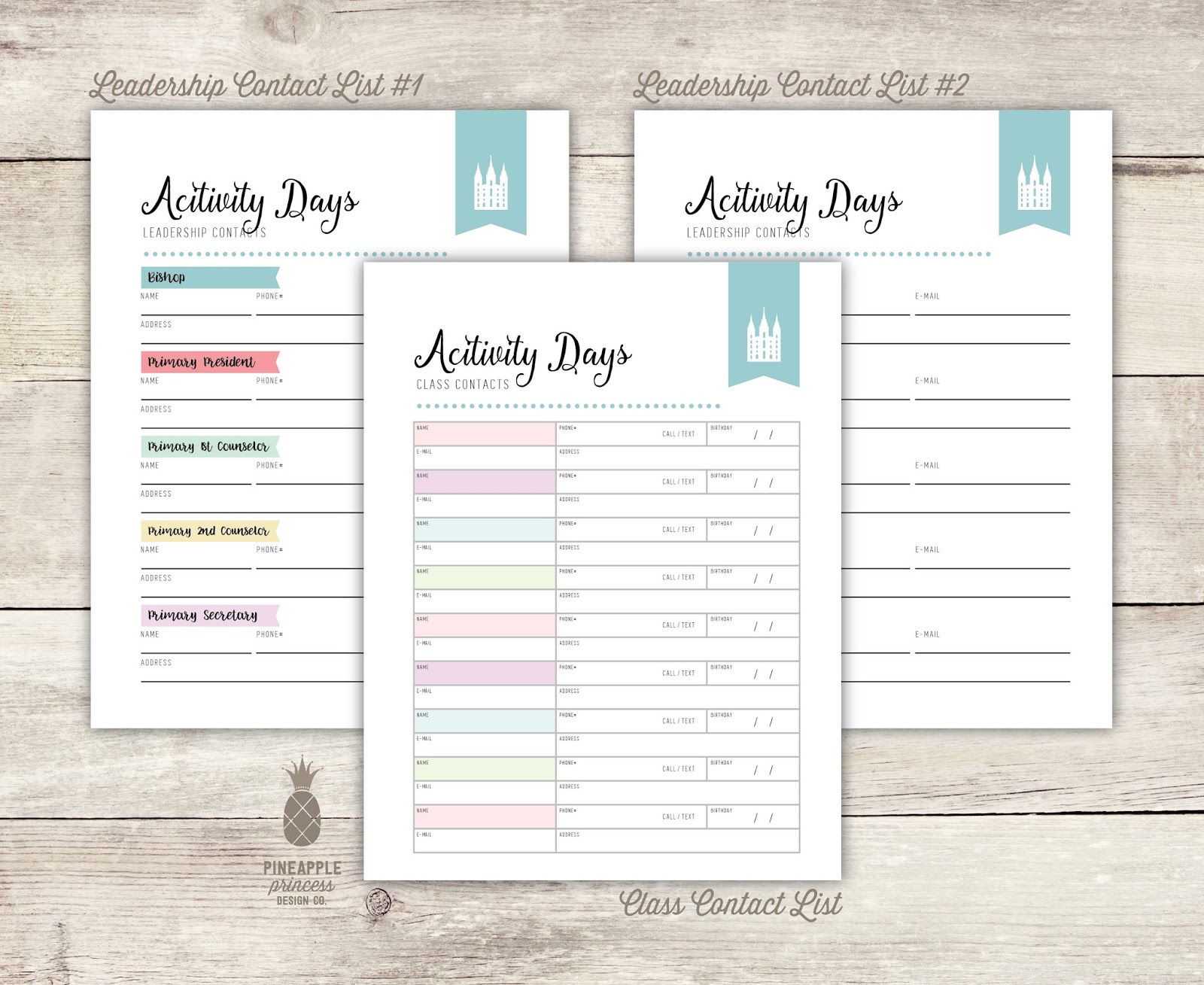 Pineapple Princess: NEW: 2017-2018 LDS Activity Day Leader Planner