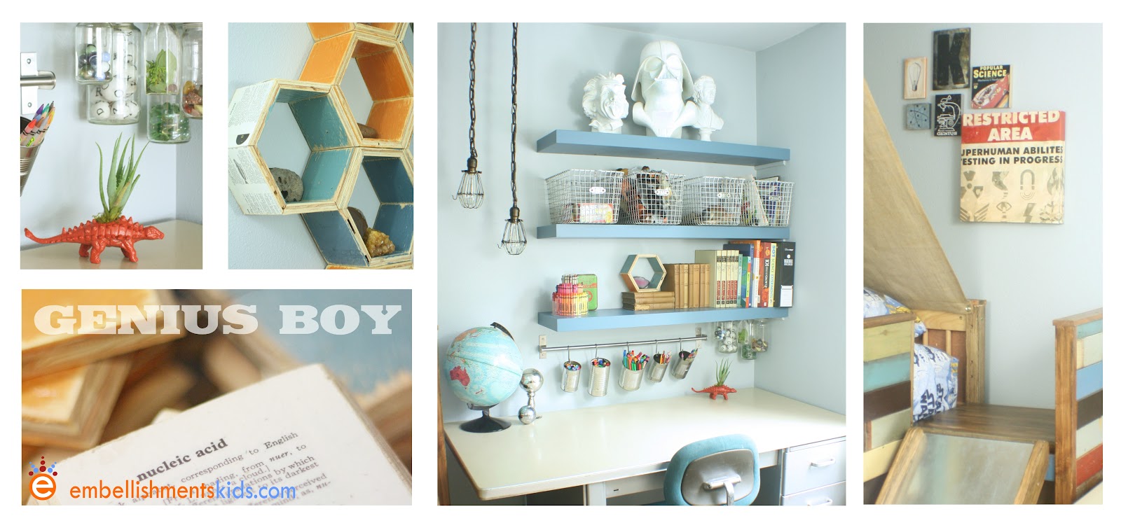 Embellishments Kids: Genius Boy's Bedroom - The Theory of Decorativity