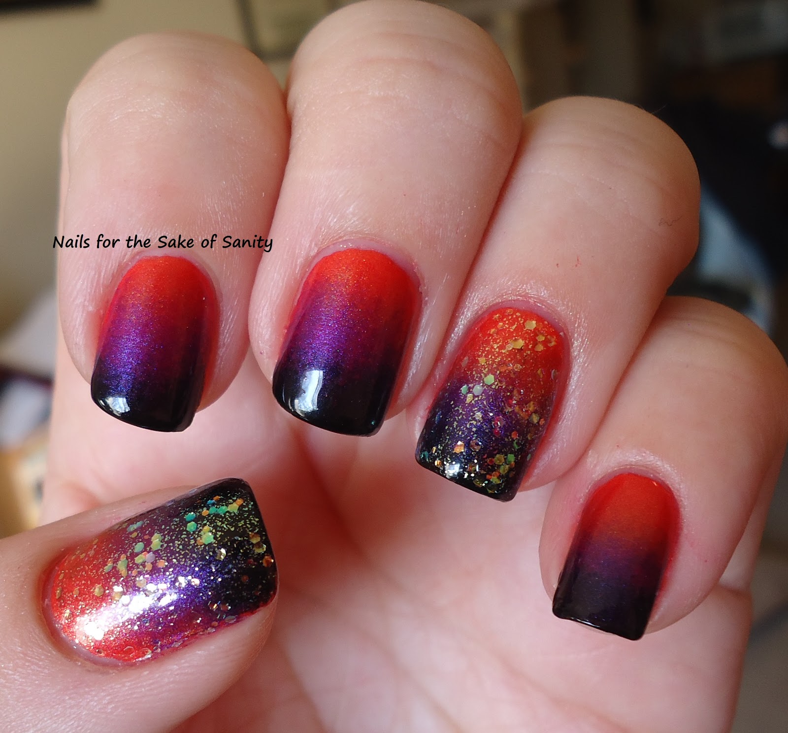 Nails for the Sake of Sanity: Fall into Autumn: Day 9 - Fall Ombre/Gradient
