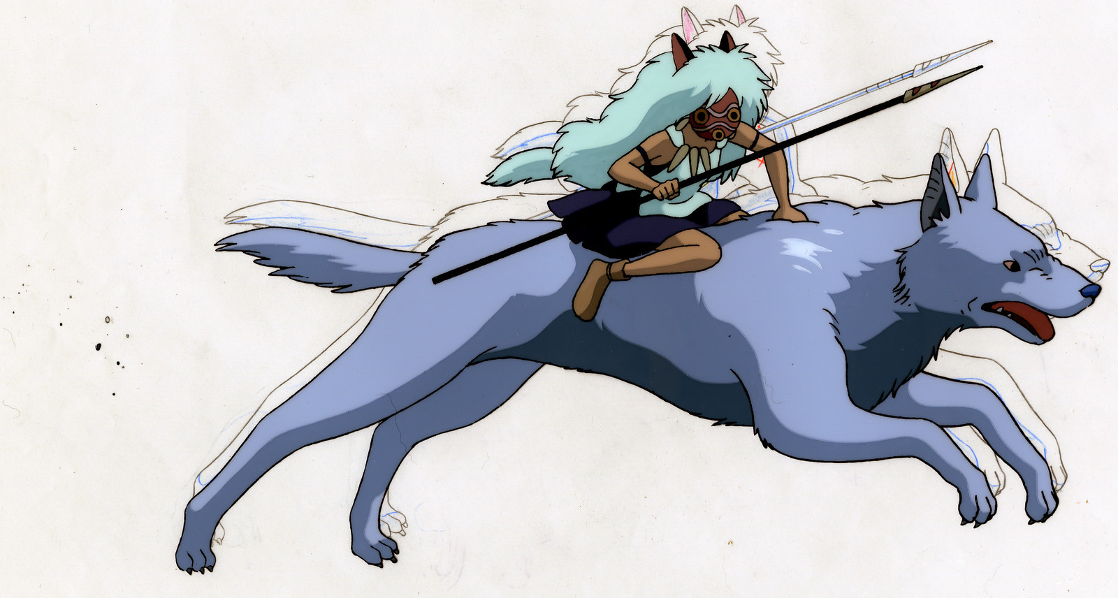 Princess Mononoke Riding Wolf