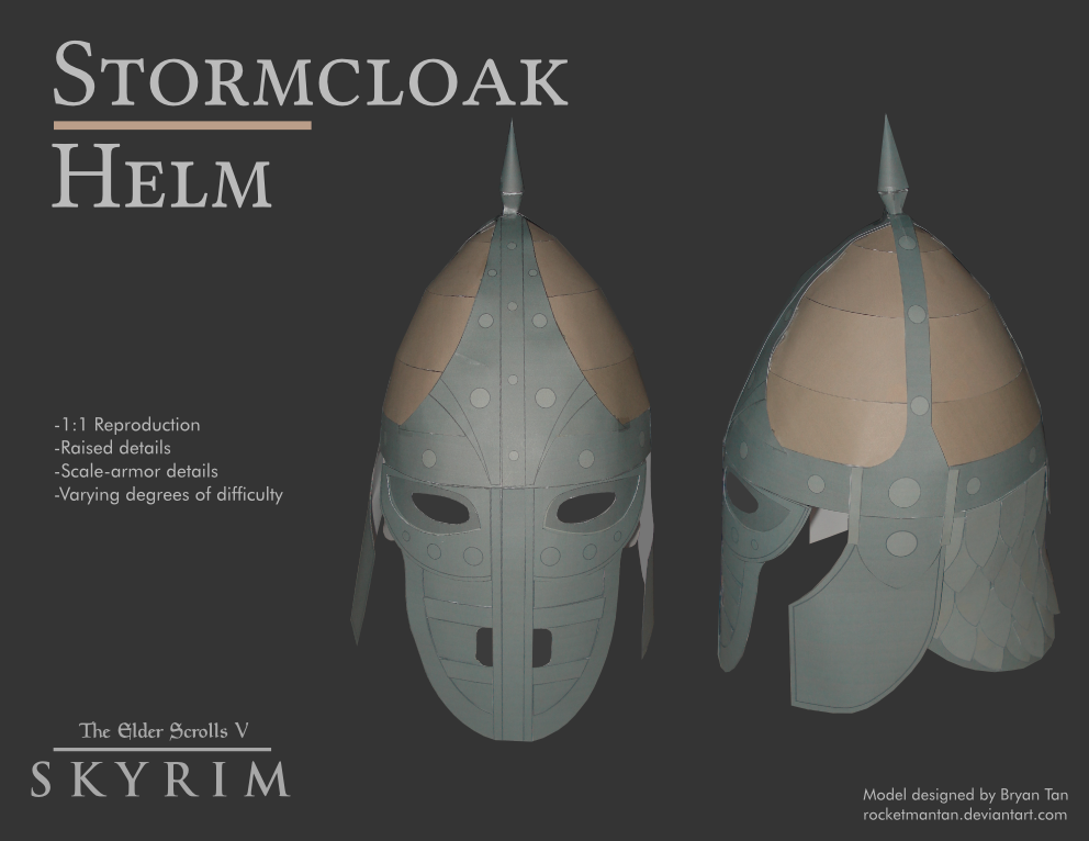Skyrim - Stormcloak Helm Papercraft | Papercraft Paradise | PaperCrafts ...