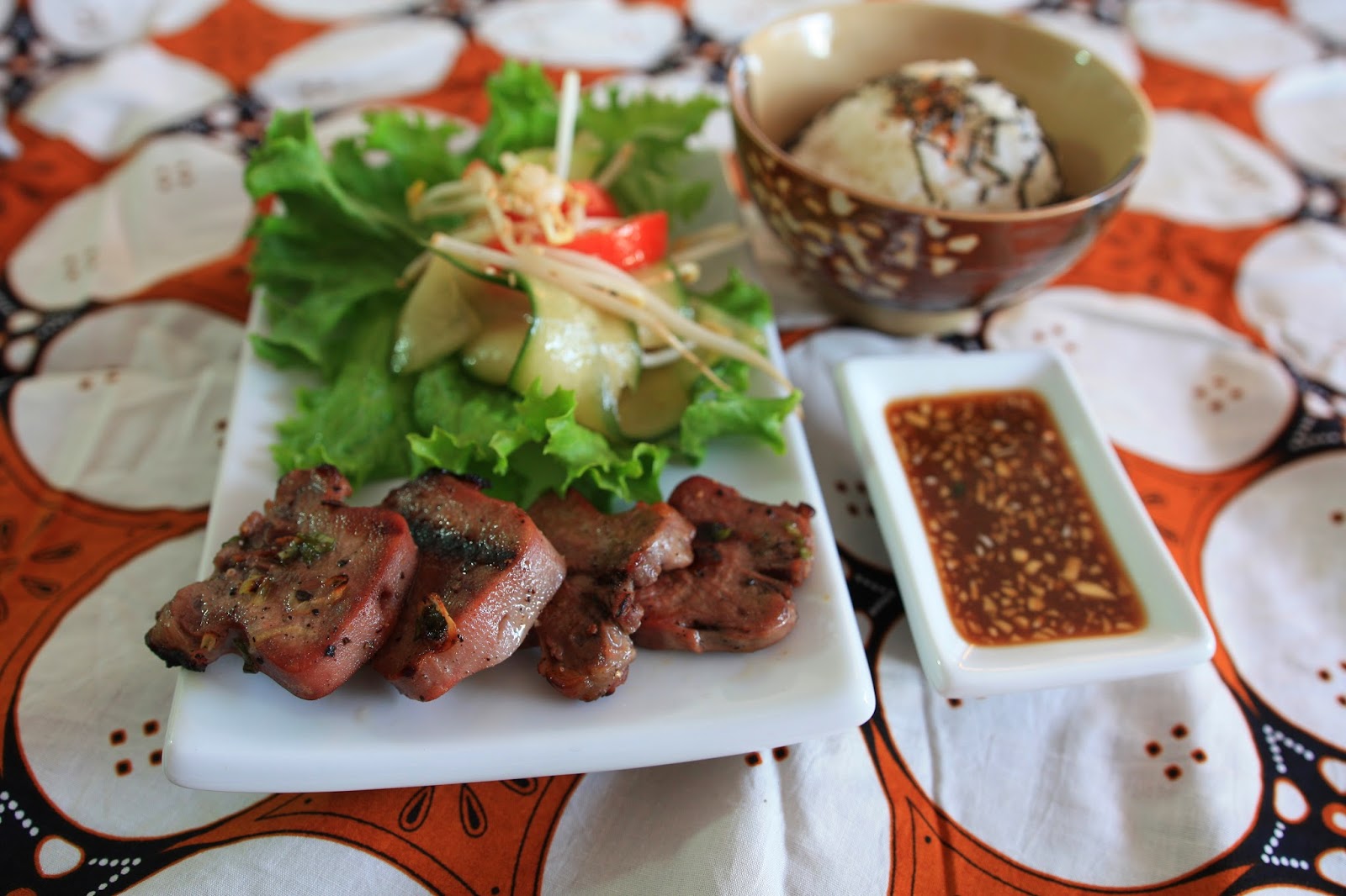 Spicy Gyutan with Miso Sauce [ Spicy Grilled Veal or Beef Tongue ...