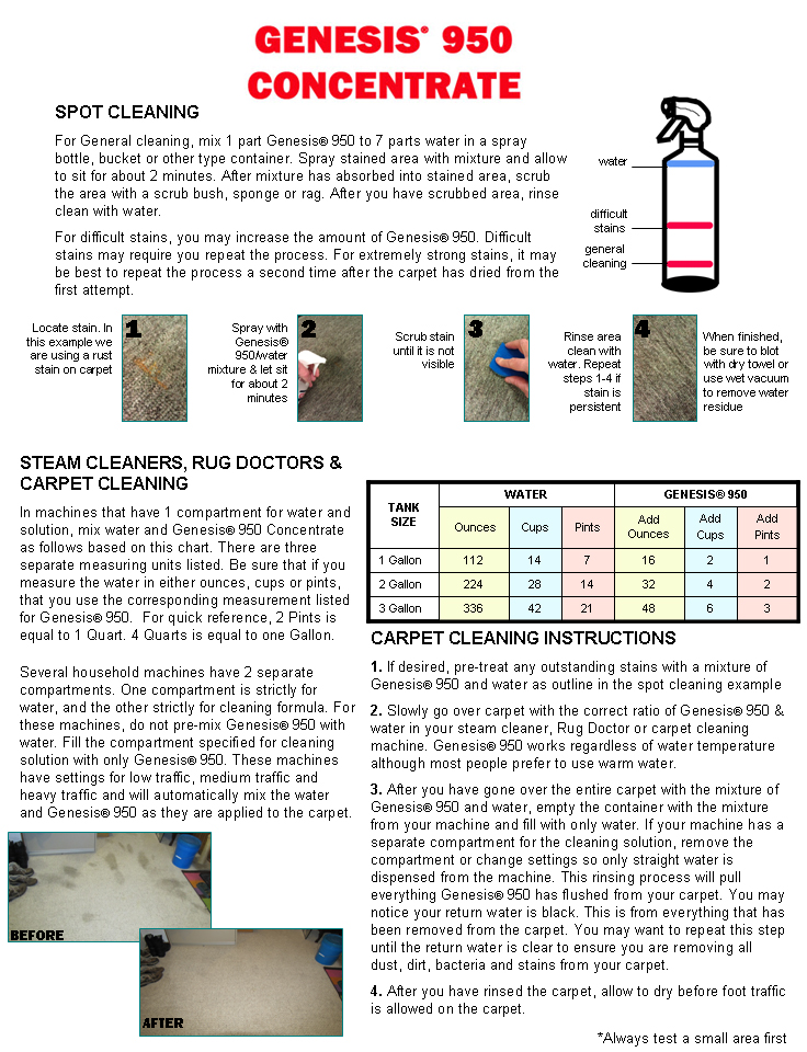 Genesis 950 Cleaning Tips And Tricks: Genesis 950 Instructions