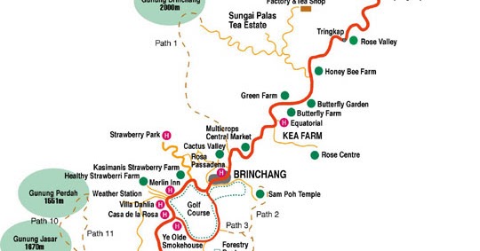 CAMERON HIGHLANDS INFORMATION: Map, Cameron Highlands