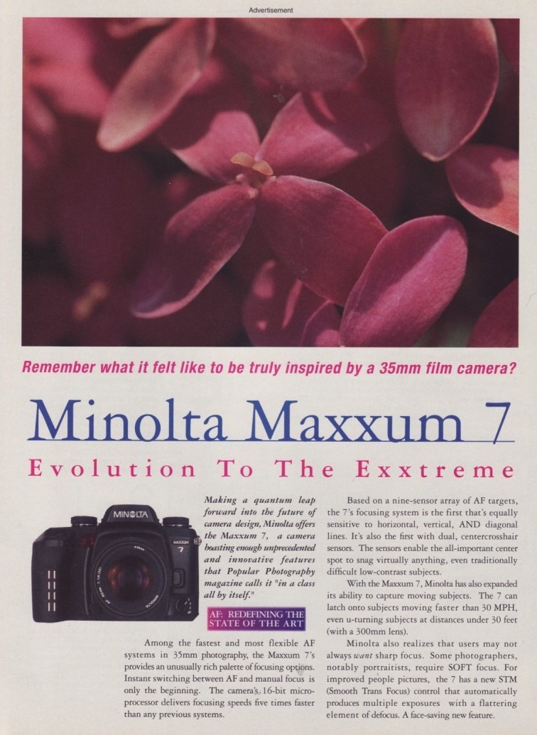 The Chens: The User’s Review: Minolta Maxxum 7 (Dynax 7, α 7) 35mm Film ...