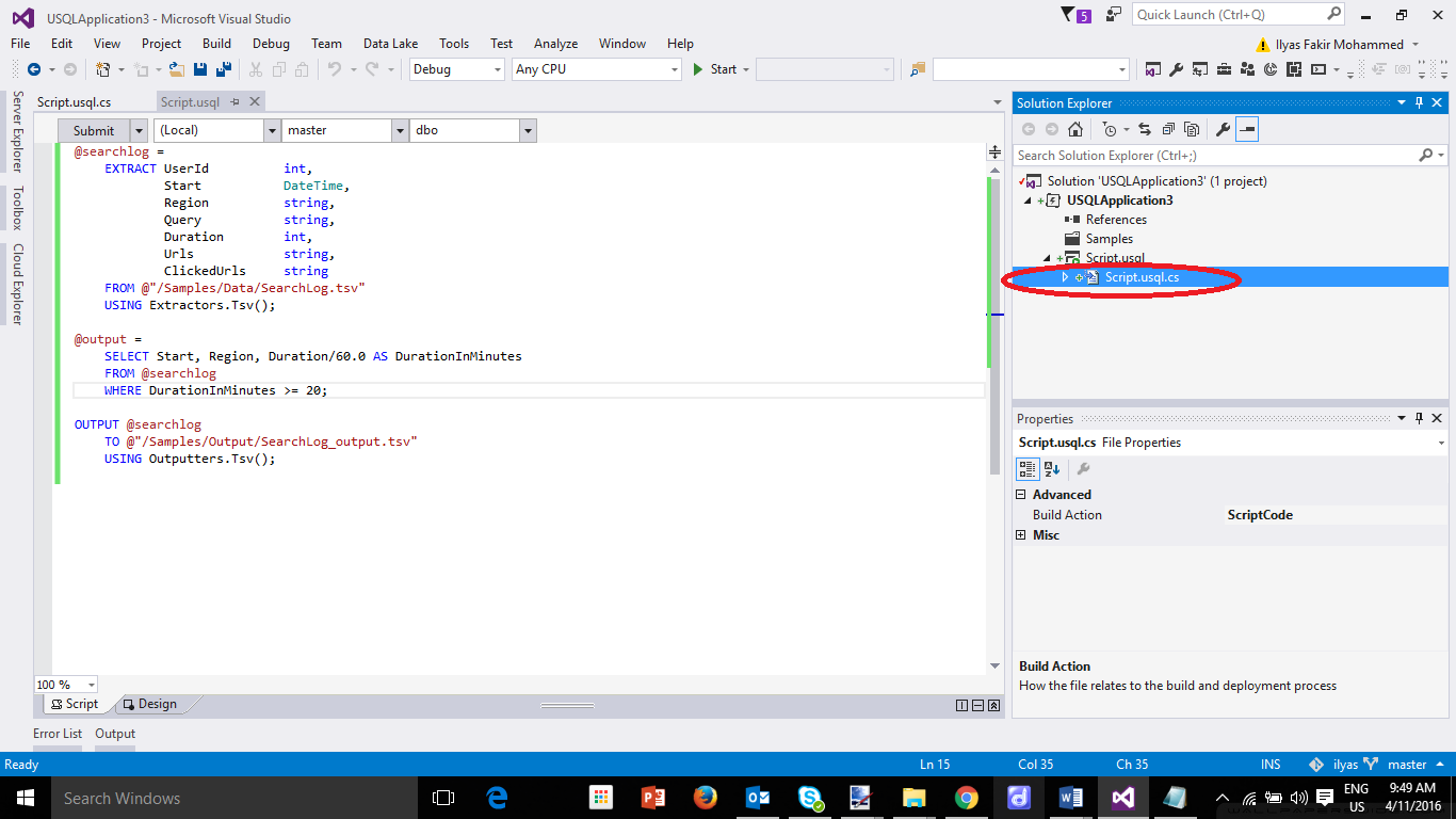 How to use C# Code behind in U-SQL ~ Born on Cloud