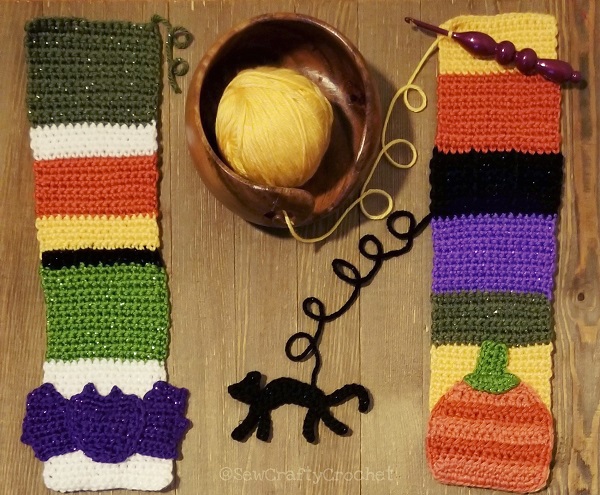 Sparkly Crochet Halloween Scarf - Sew Crafty Crochet