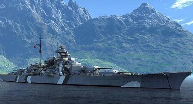Asian Defence News: A rare shot of Bismarck. probably in Grimstad Fjord ...