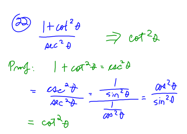 Mr. J.'s Math Classes: M4 Pythagorean Identities Proofs Part2
