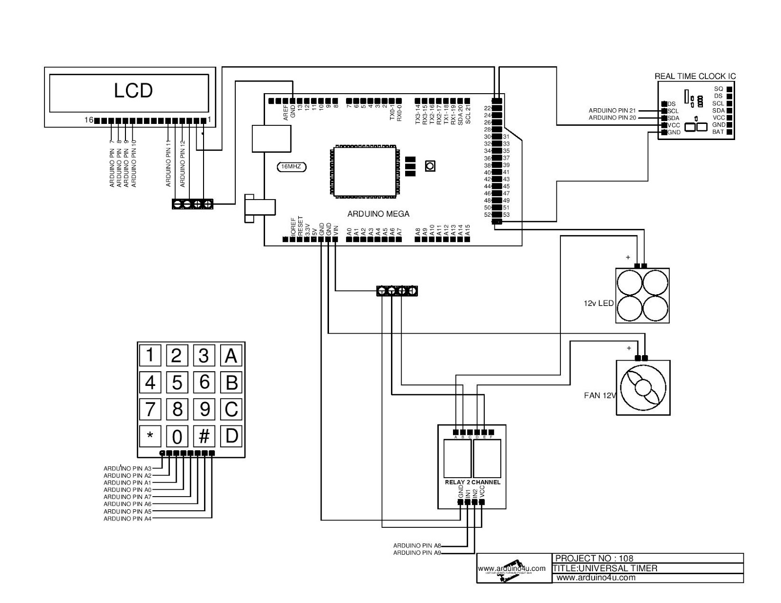 Projek Elektronik Arduino4u.com: 108-Universal Timer