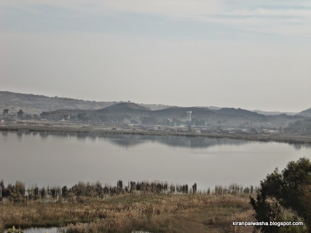 An overview of Kallar Kahar city and Lake from the top of the hill.