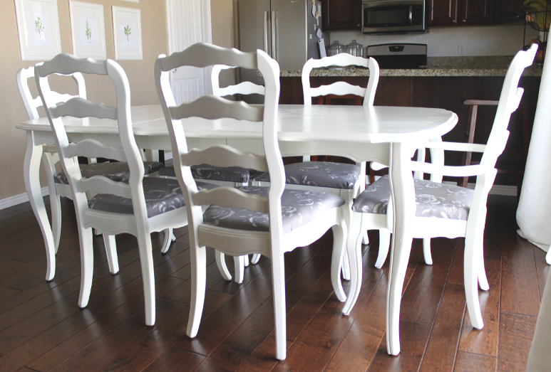 do it yourself divas: DIY White Painted Table, No Paint Brush Needed