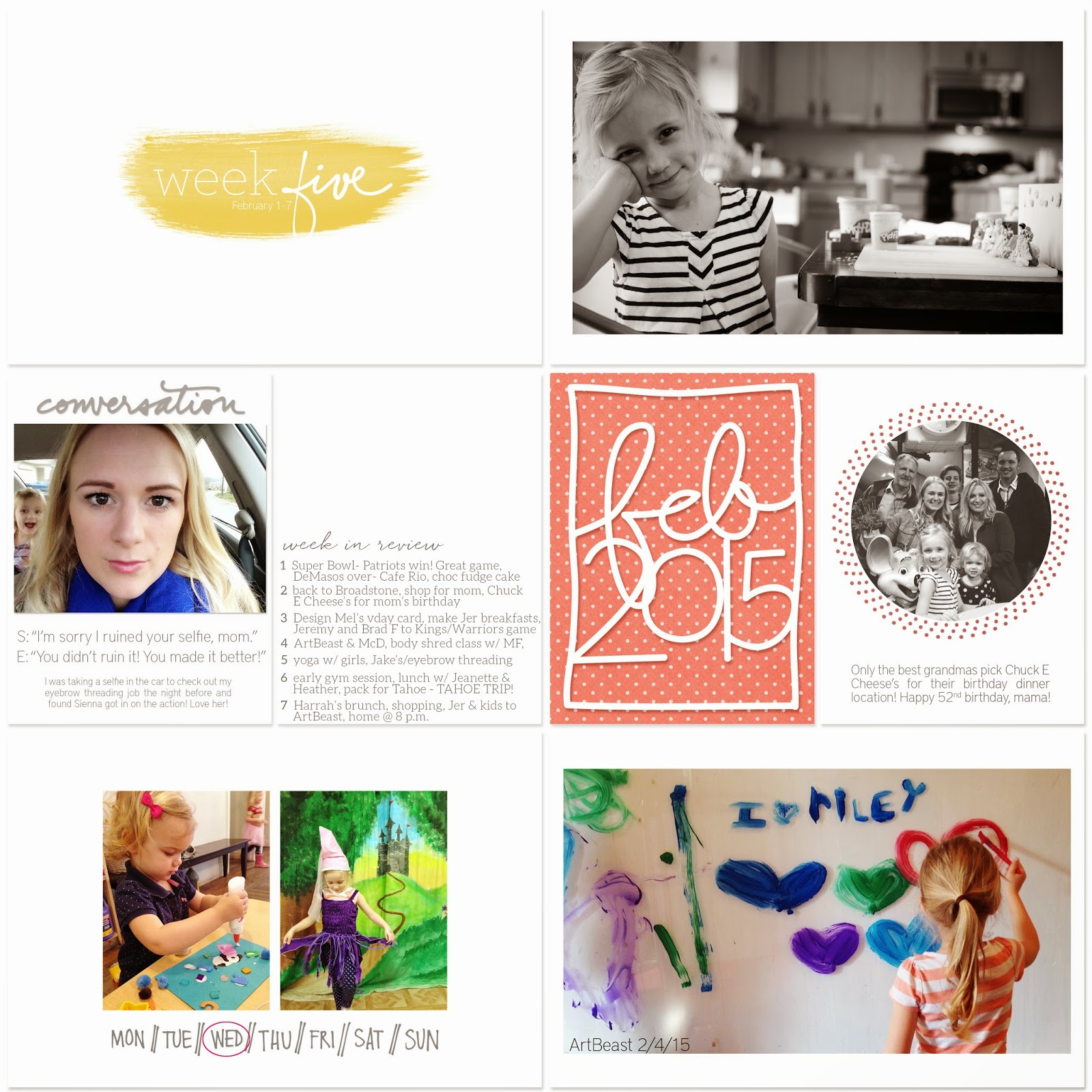 Recording the Ride: Project Life - One Pagers