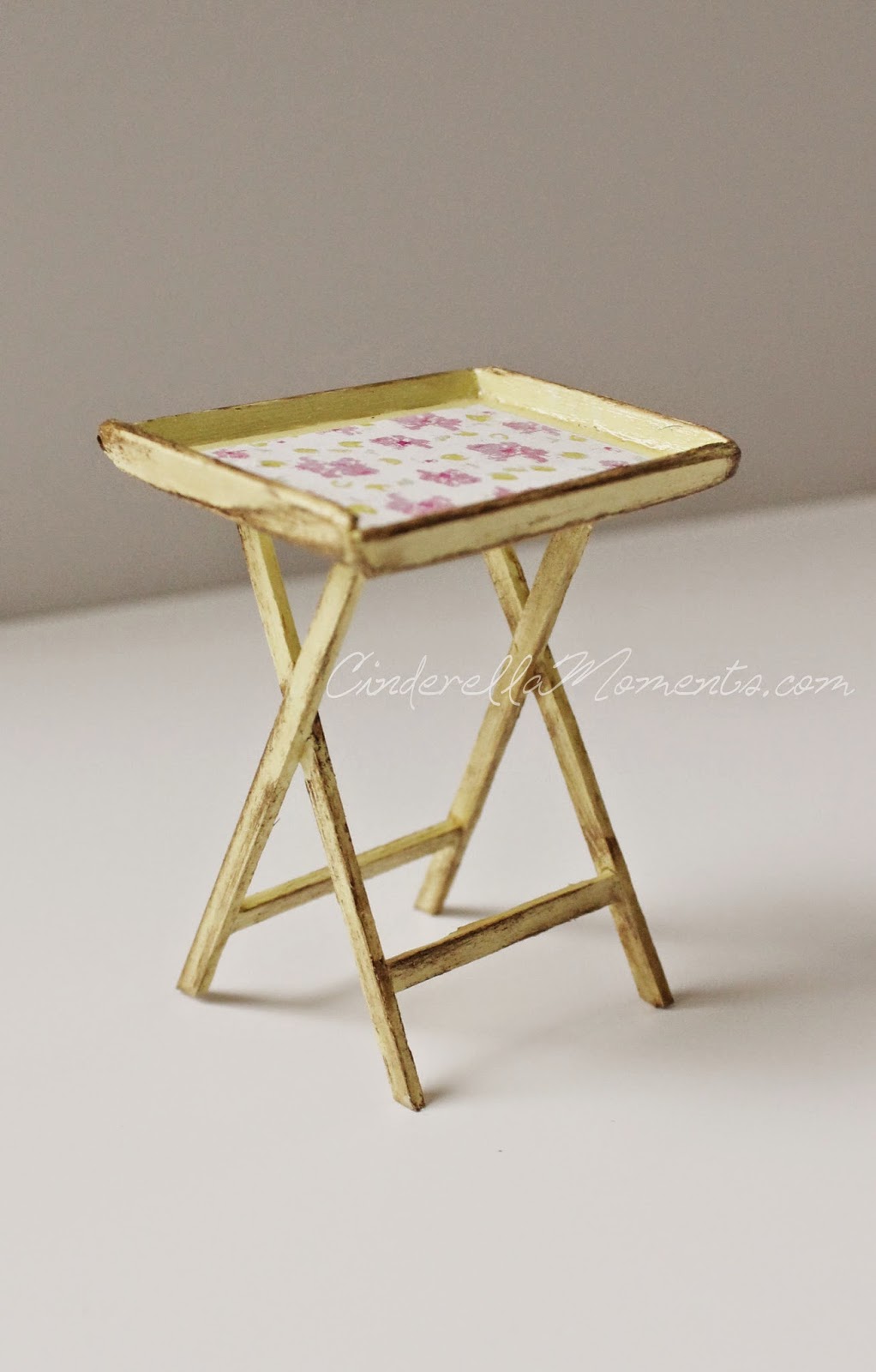 Cinderella Moments: Dollhouse Miniature Tray Table Tutorial