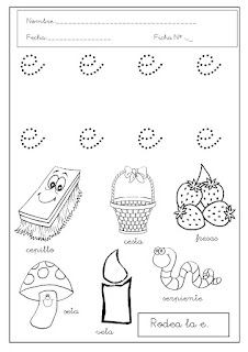 El blog de Mª Carmen López: FICHAS LETRA E