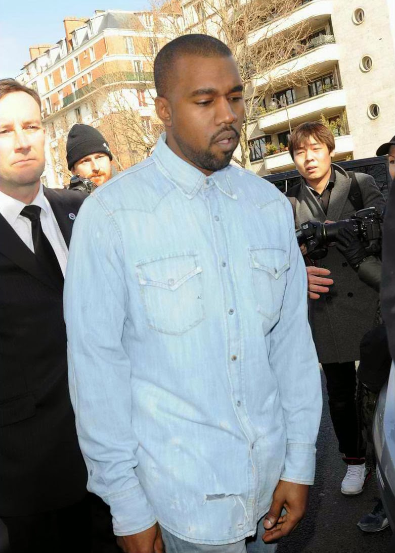 Kanye West Attends The Celine Paris Fashion Show (PHOTOS)