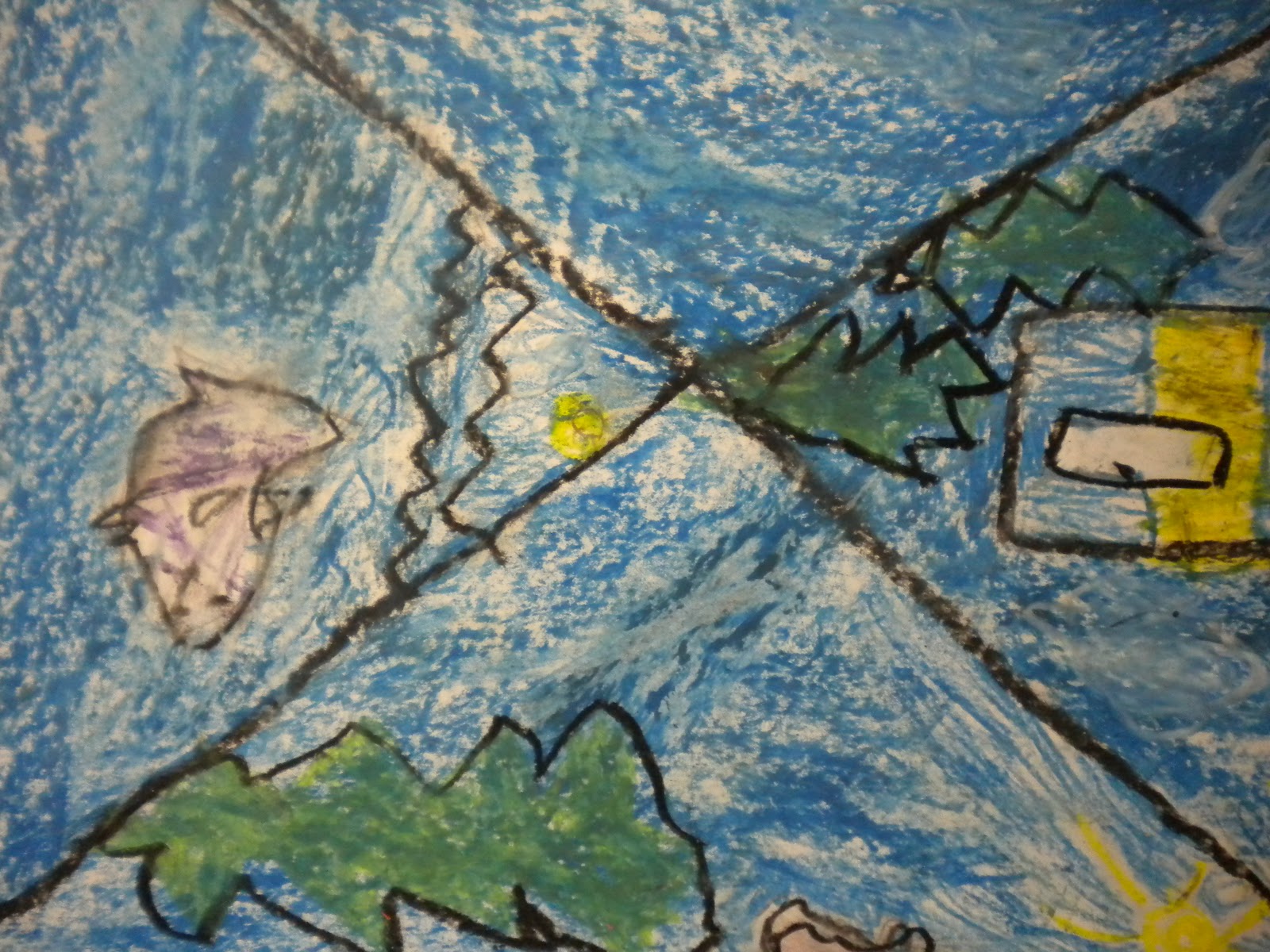 Waitsfield Elementary Art: "I and the Village" by Marc Chagall