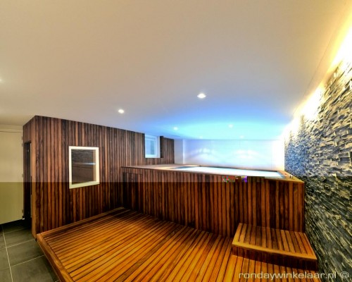 Home Design Minimalist: Wood Clad Appearance Basement Spa Wellness Cozy ...