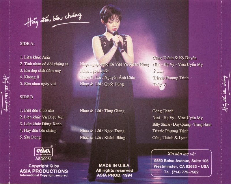 Asia CD 061 - Various Artists - Hãy Đến Bên Chàng (1994) ~ CD Nhạc Việt