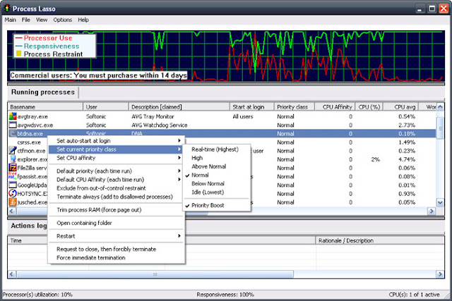 Process Lasso download - BaixeSoft