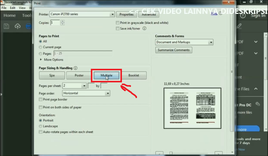 Cara Print PDF 4 Halaman 1 Kertas di Acrobat Reader DC - Tutorial ...