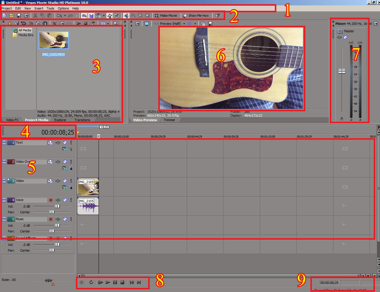 องค์ประกอบSony Vegas | Sony Vegas Basic