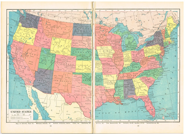 Antique Graphics Wednesday - 1900's Maps of the World & ALL 50 States ...