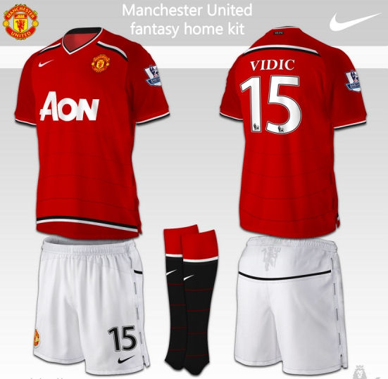 NEW Man Utd 2011-2012 Home Kit - Vidic | Epl Football Wallpaper For ...