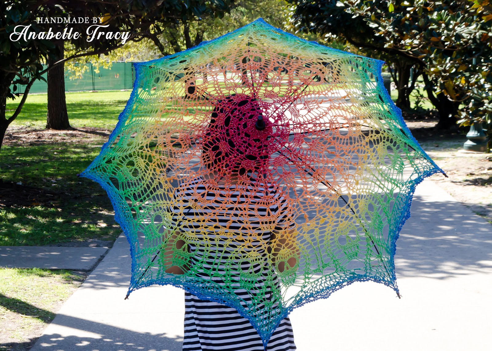 Crochet Treasures: Crochet Rainbow Skull Parasol