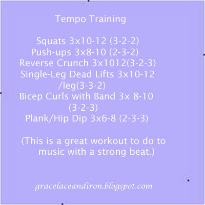 Grace, Lace, and Iron: Workout Wednesday:Tempo Training and how it works.