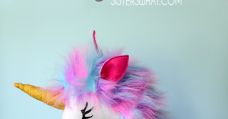 Unicorn Hobby Horse DIY using fleece and faux fur - Sisters, What!