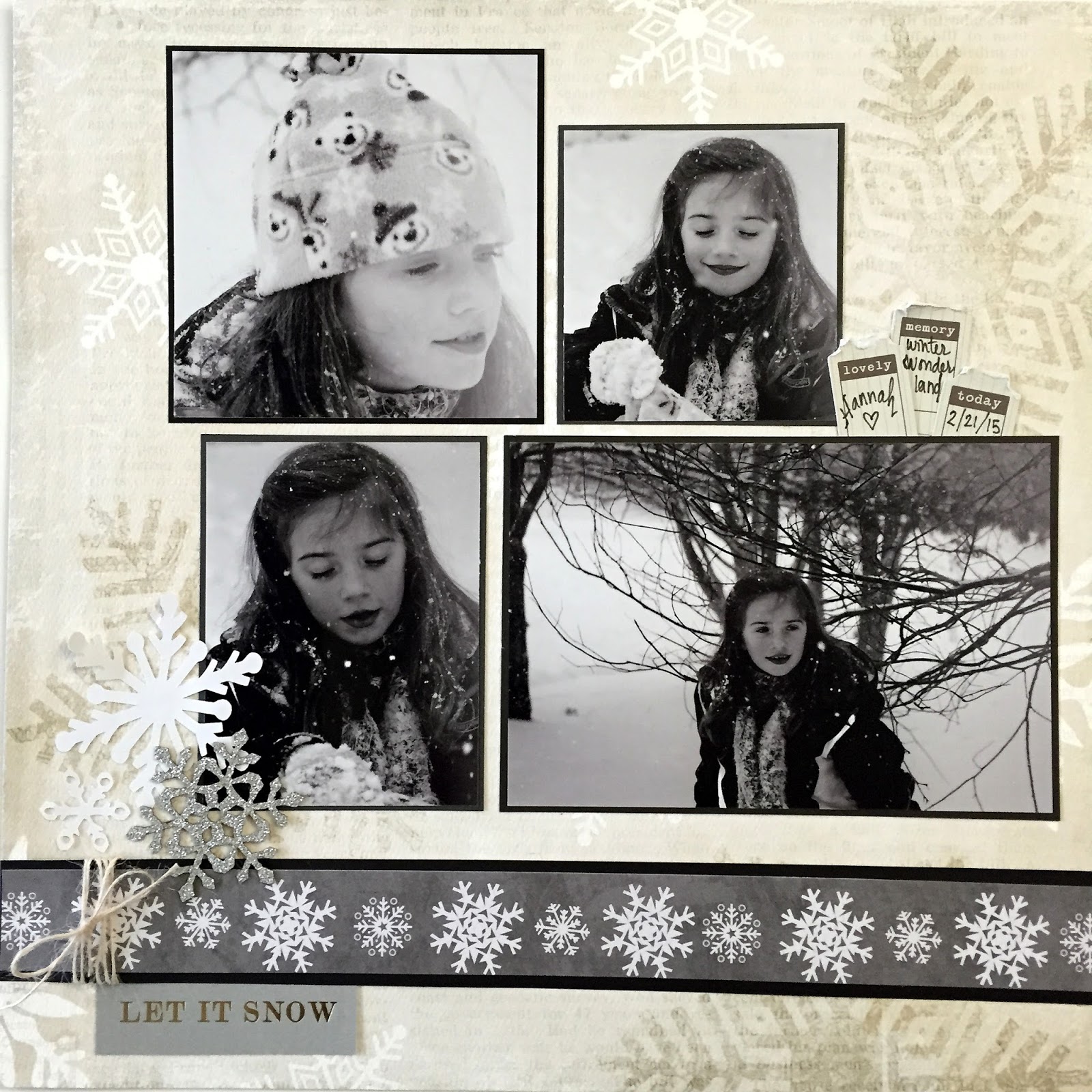 KarenScraps: Snow Day Layouts