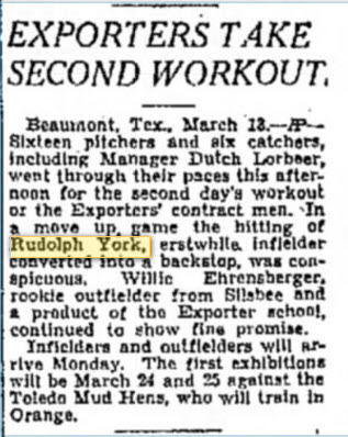 Remembering Rudy York: Rudy York - The Fielder (1934)
