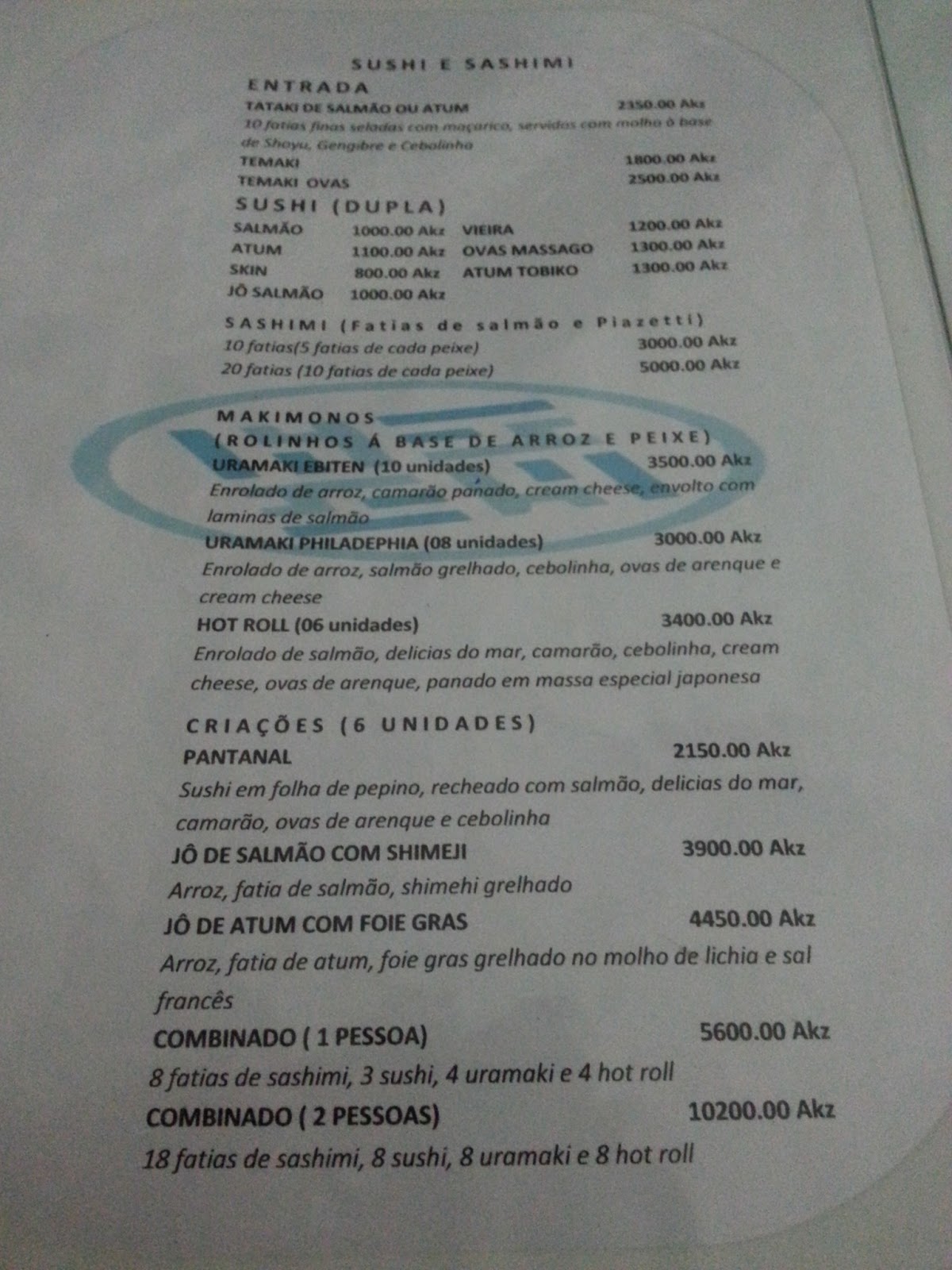 Comer em Luanda: Shogun